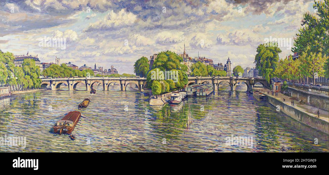 Gustave Cariot - Pont Neuf at Paris - 1941 Stock Photo - Alamy