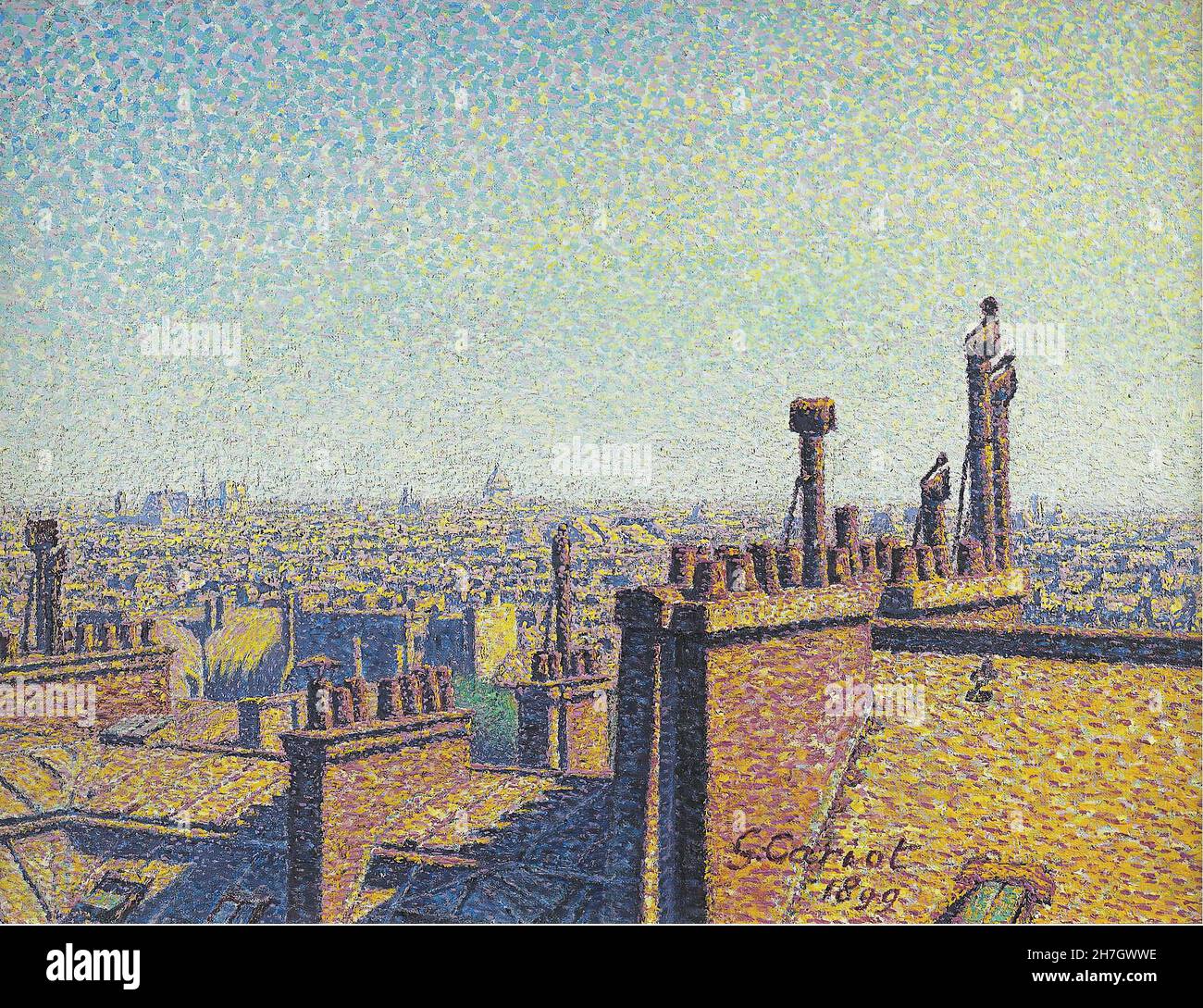 Gustave Cariot - The Roofs of Paris - Afternoon - 1899 Stock Photo - Alamy