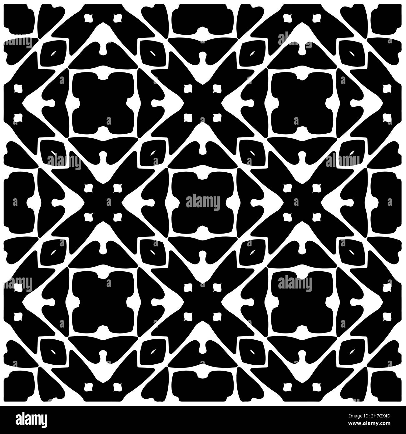 Seamless vector pattern in geometric ornamental style. Black pattern ...