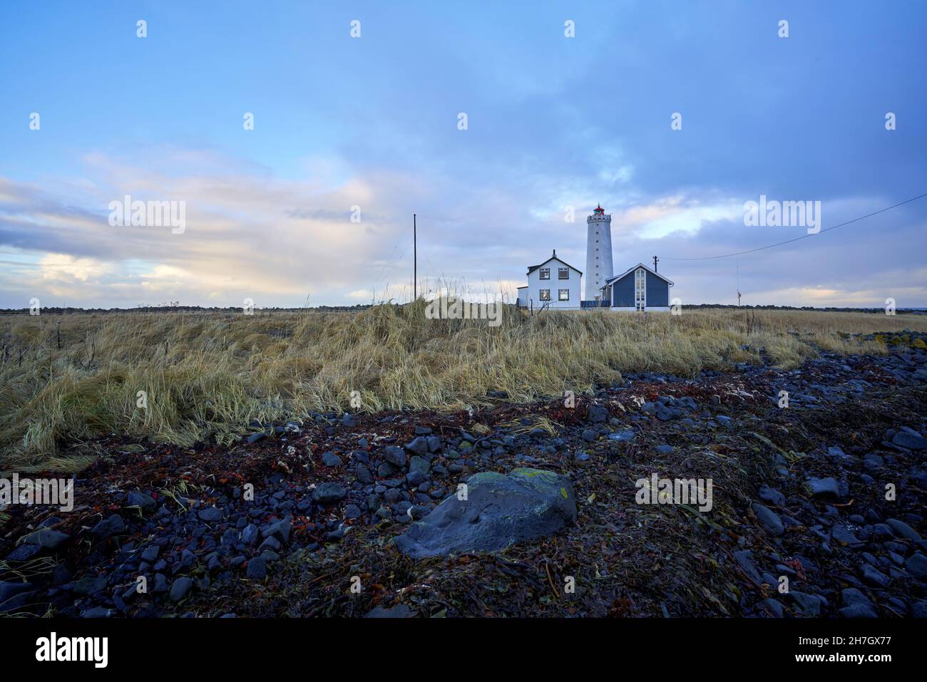 Grótta Island Lighthouse in Reykjavik, Iceland Stock Photo - Alamy