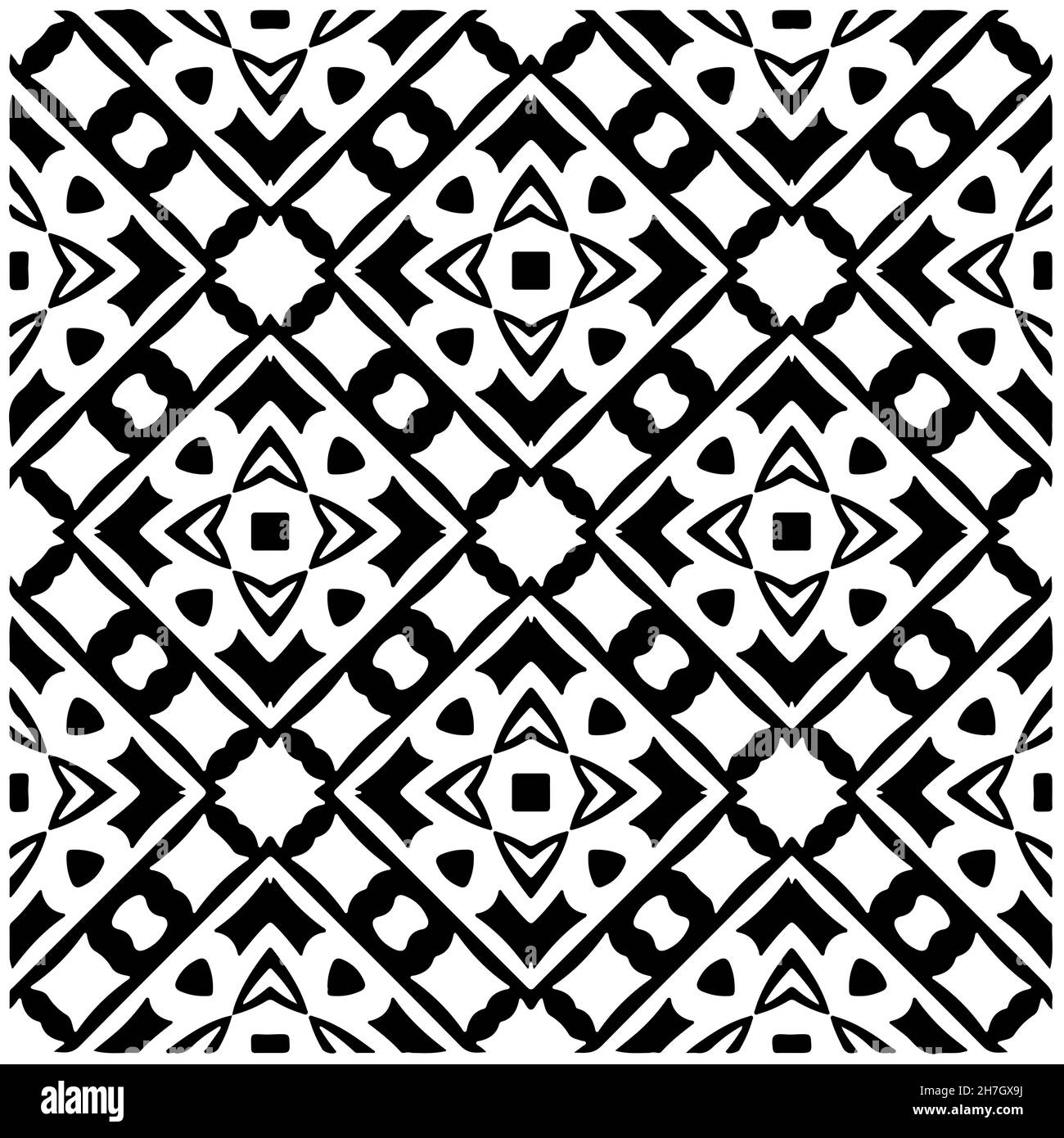 Seamless vector pattern in geometric ornamental style. Black pattern ...