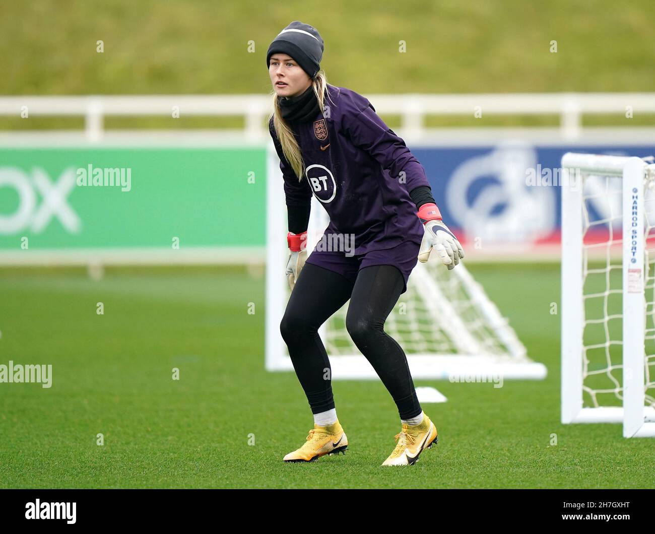 England goalkeeper Hannah Hampton during a training session at St ...