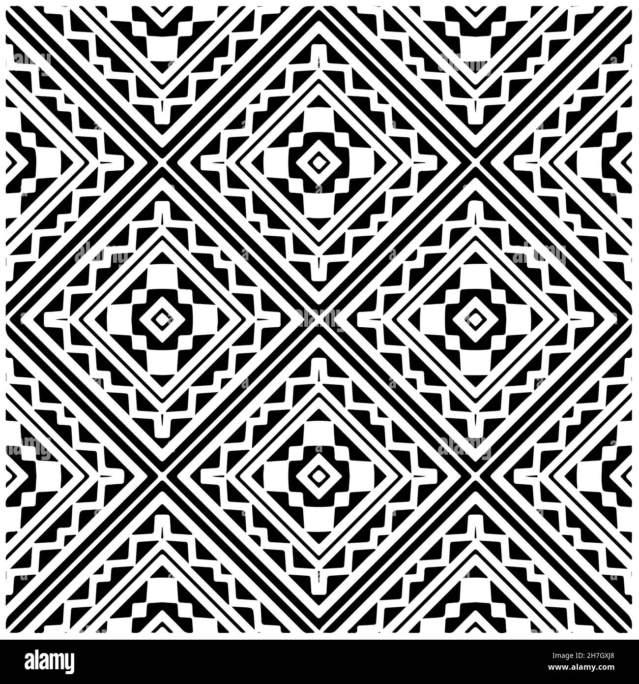 Seamless vector pattern in geometric ornamental style. Black pattern ...