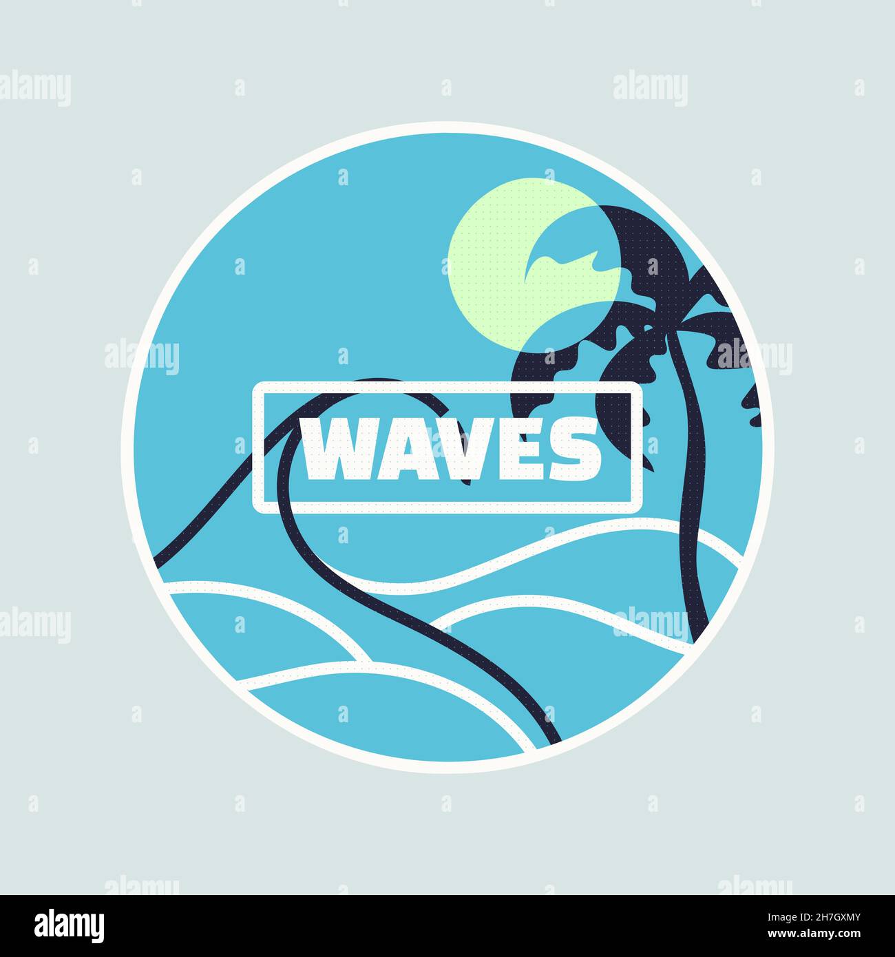 Waves. Vector stylish graphic tee design, print, illustration Stock ...