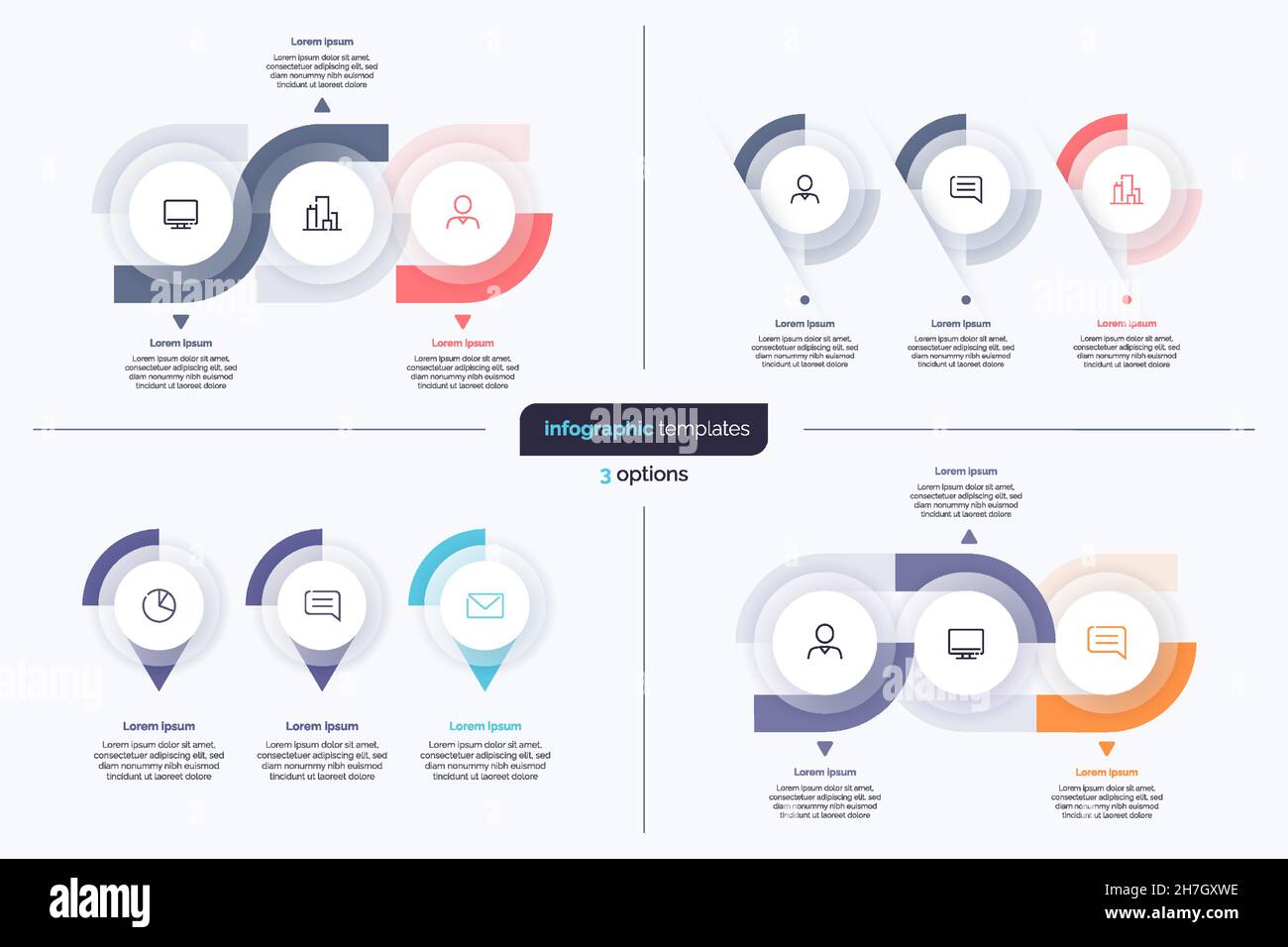 Set templates infographics 3 Cut Out Stock Images & Pictures - Alamy