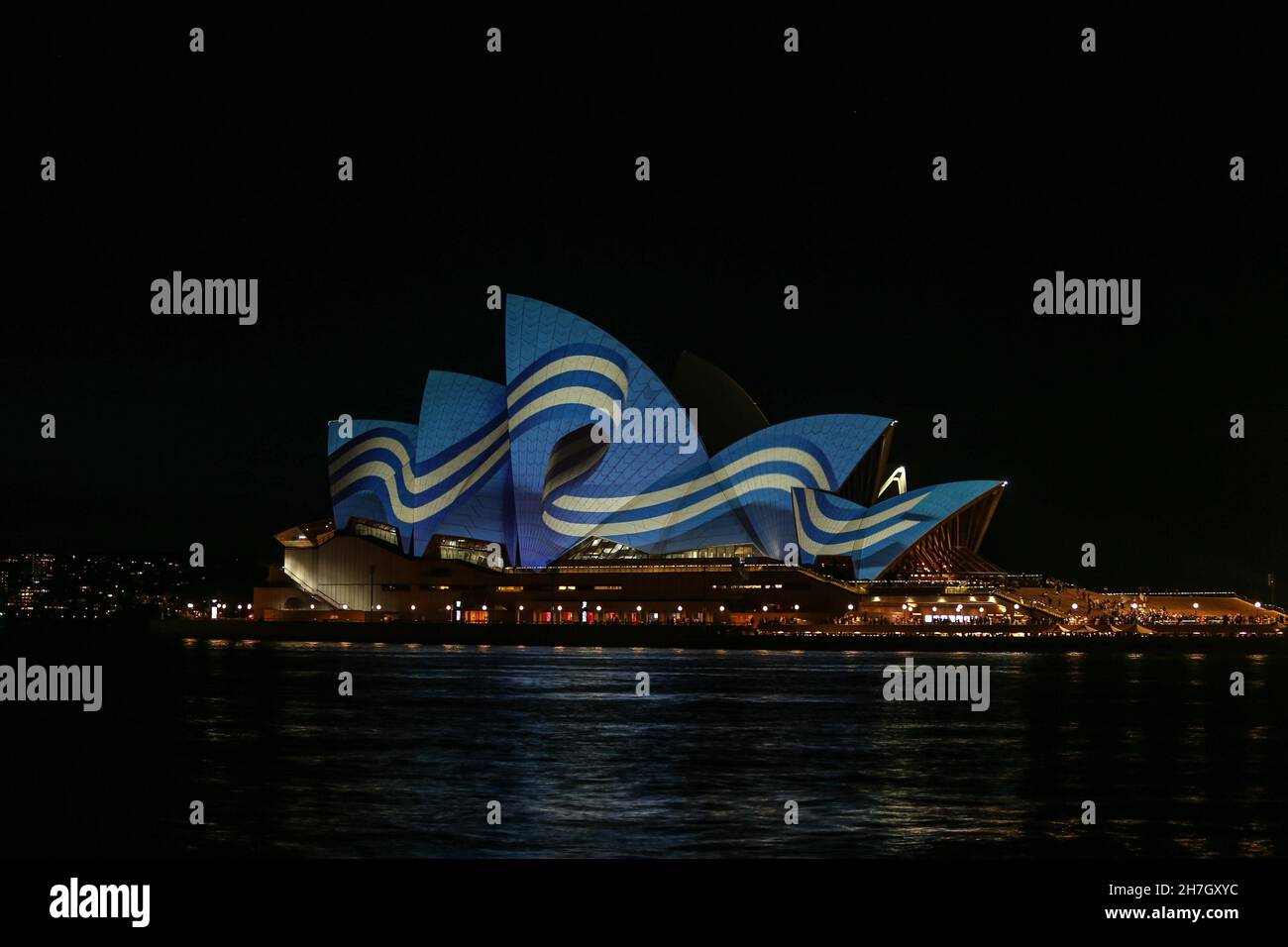 Greek flag on Sydney Opera House Stock Photo - Alamy
