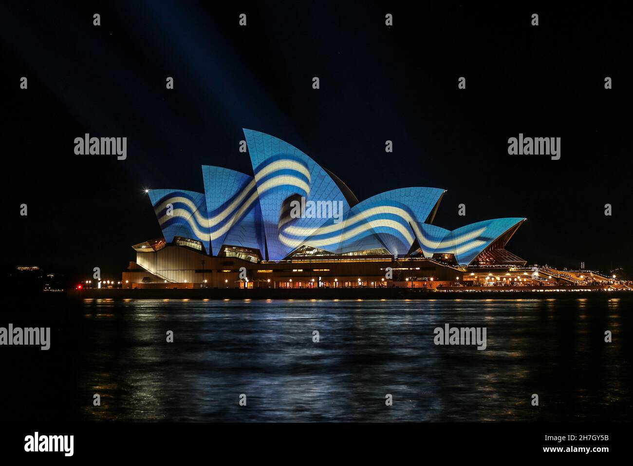 Greek flag on Sydney Opera House Stock Photo - Alamy