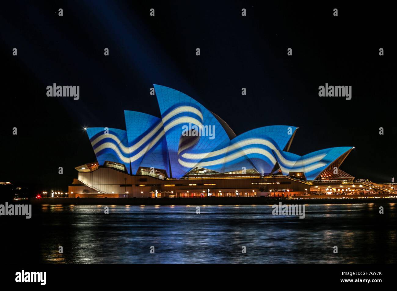 Greek flag on Sydney Opera House Stock Photo - Alamy