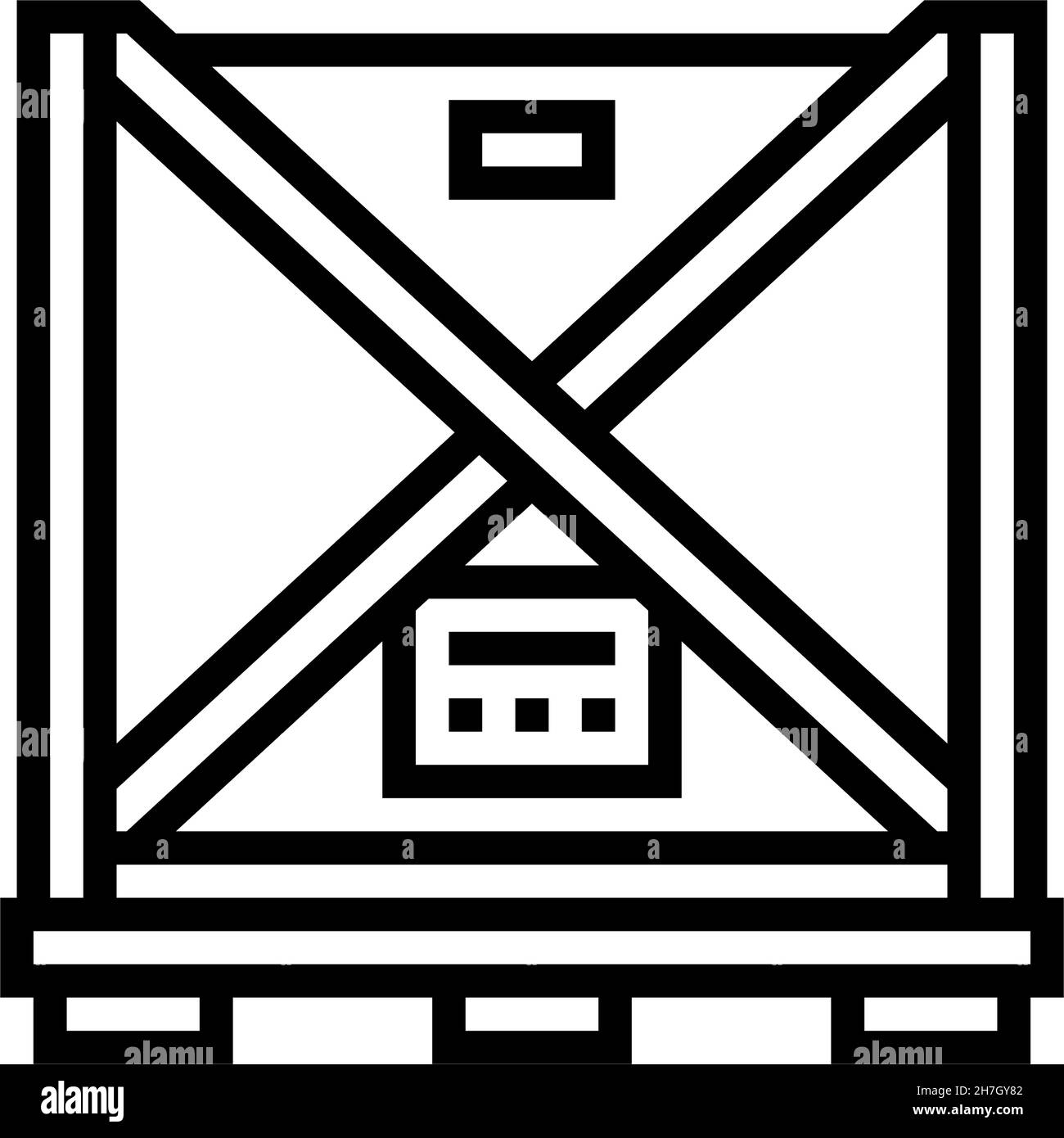 oversize parcel package line icon vector illustration Stock Vector ...