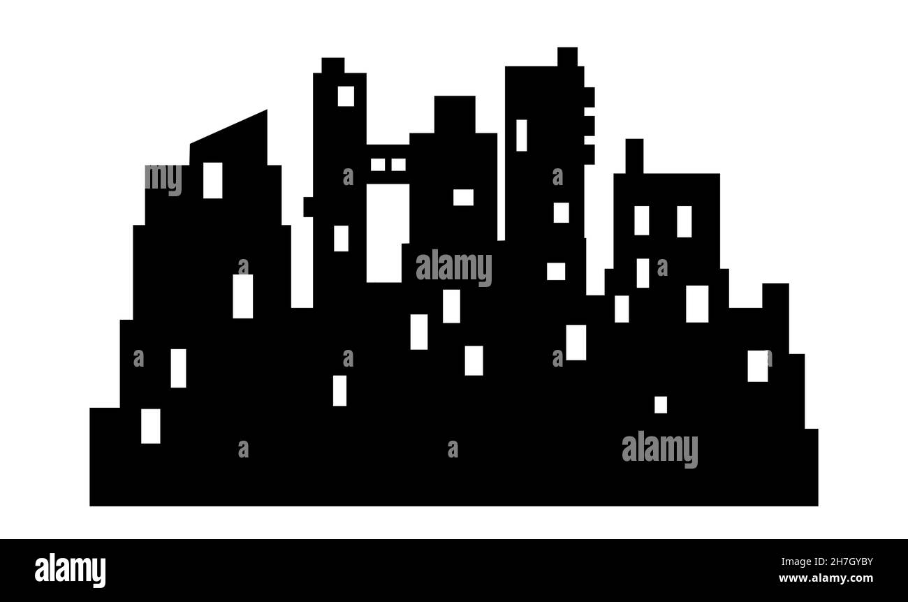 Silhouette of city Cityscape skyline landscape background Stock Vector ...