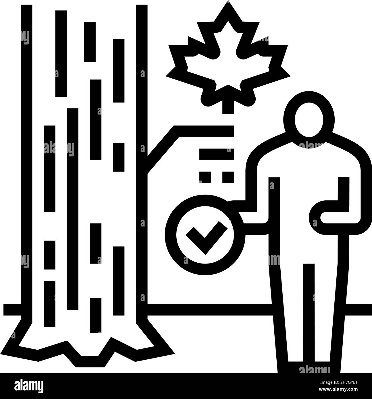 site and tree selection line icon vector illustration Stock Vector ...