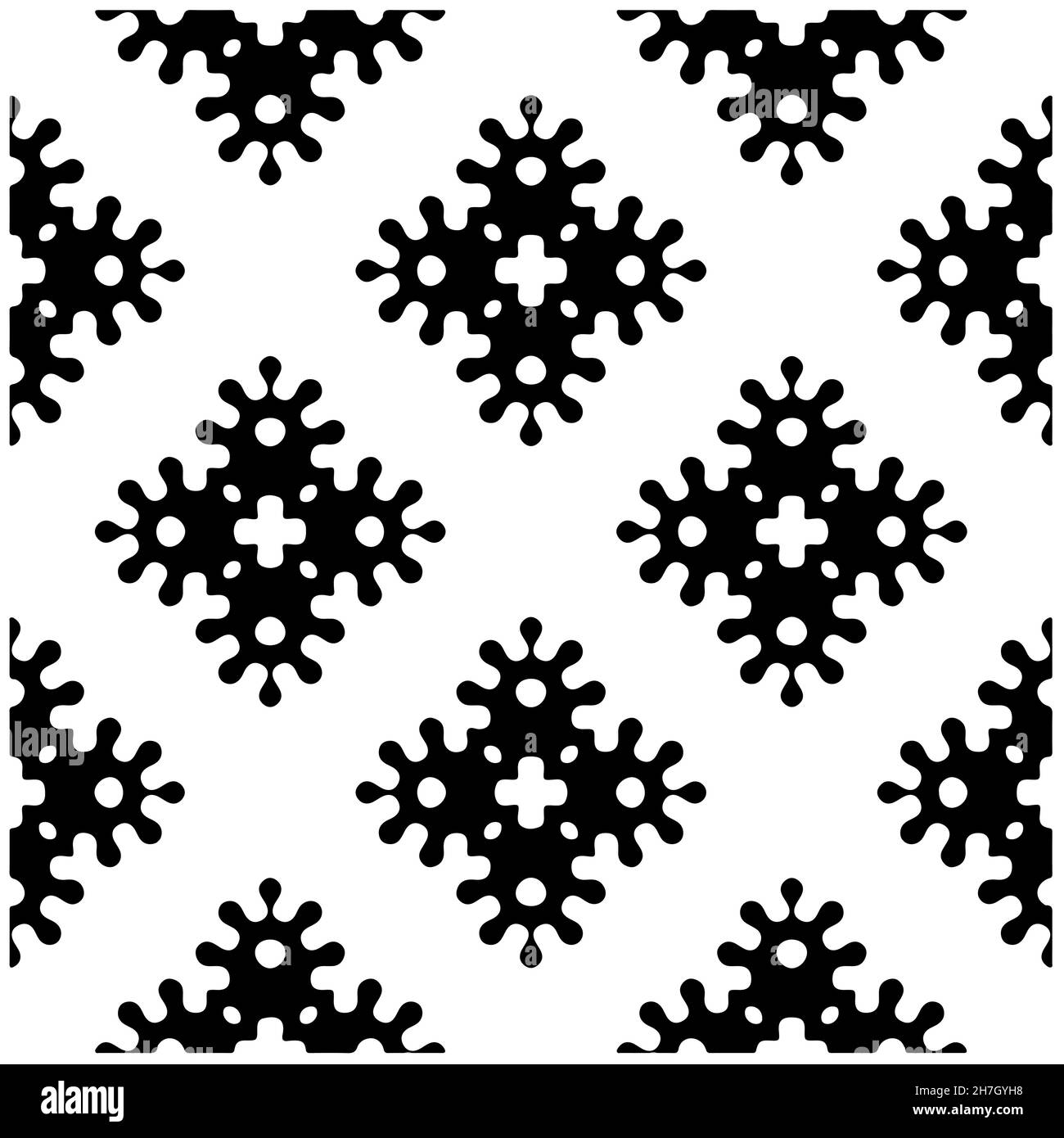 Seamless vector pattern in geometric ornamental style. Black pattern ...