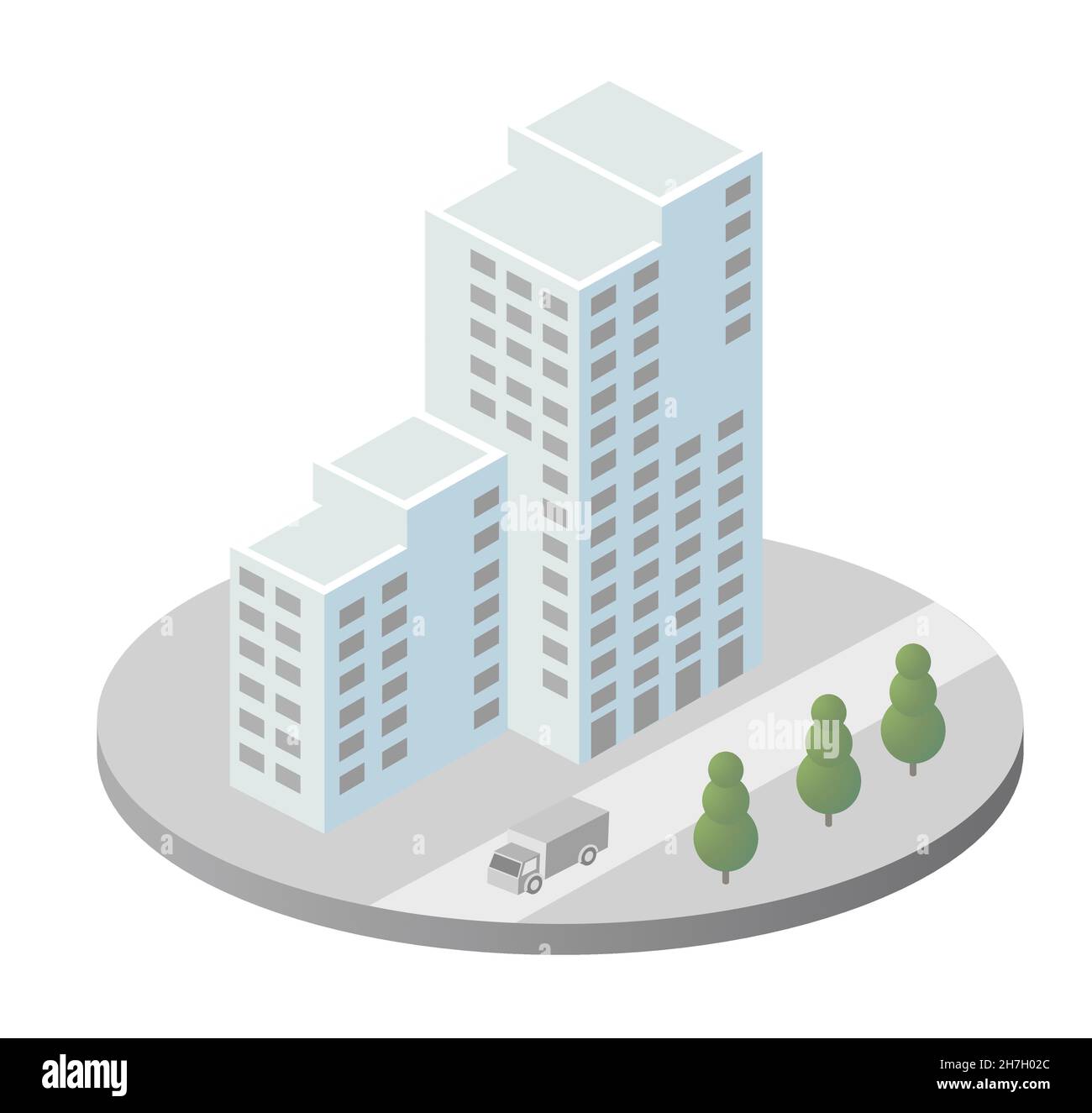 Vector isometric urban architecture single building of the modern Stock ...