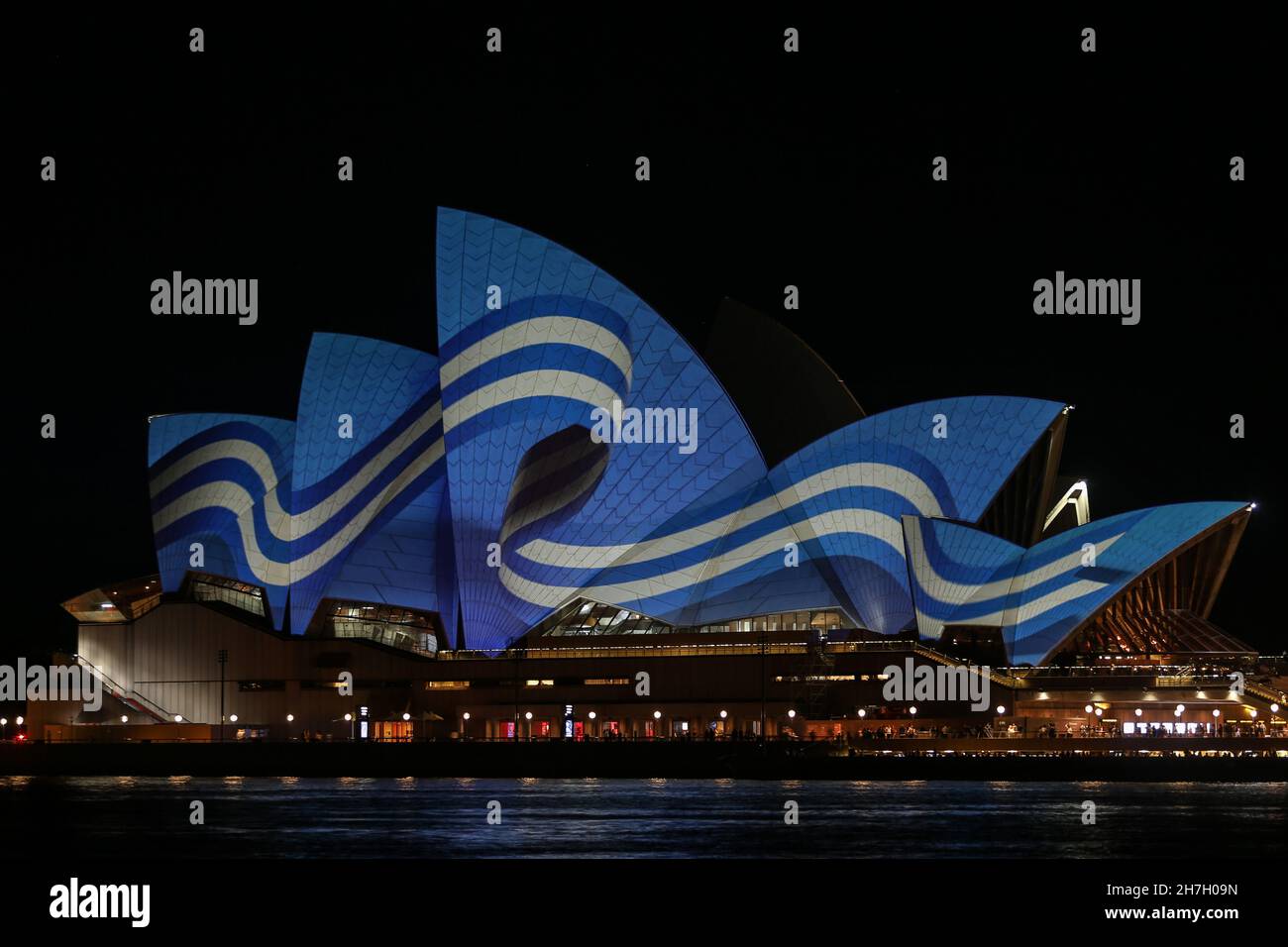 Greek flag on Sydney Opera House Stock Photo - Alamy