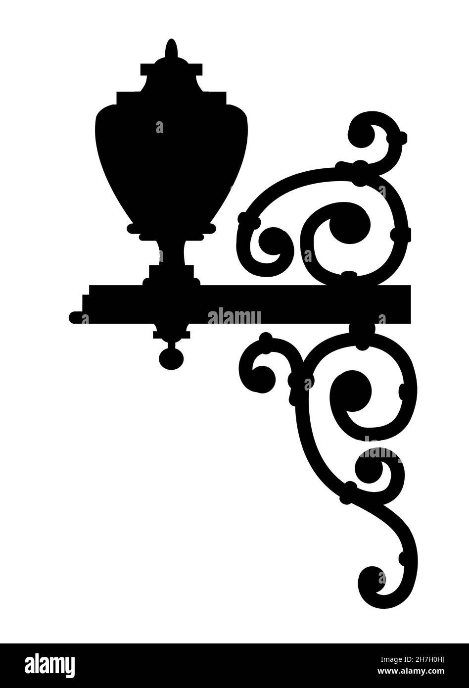 Vector Single silhouette of vintage decorative retro Stock Vector Image ...