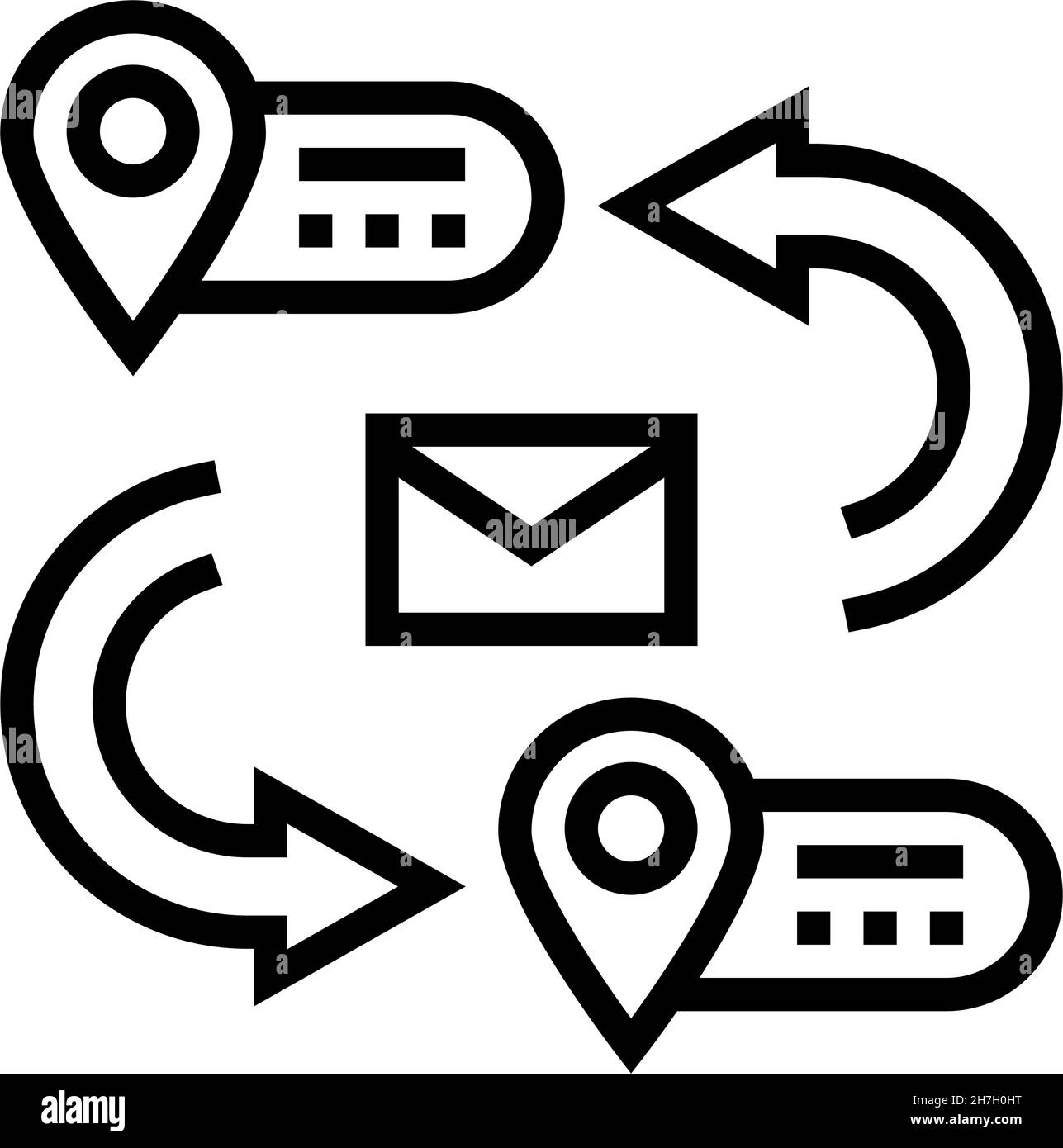 address for sending letter line icon vector illustration Stock Vector ...