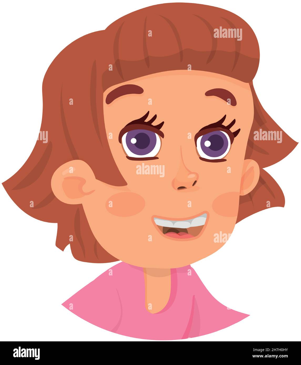 Cute little girl portrait. Kindergarten logo. Cartoon child avatar ...