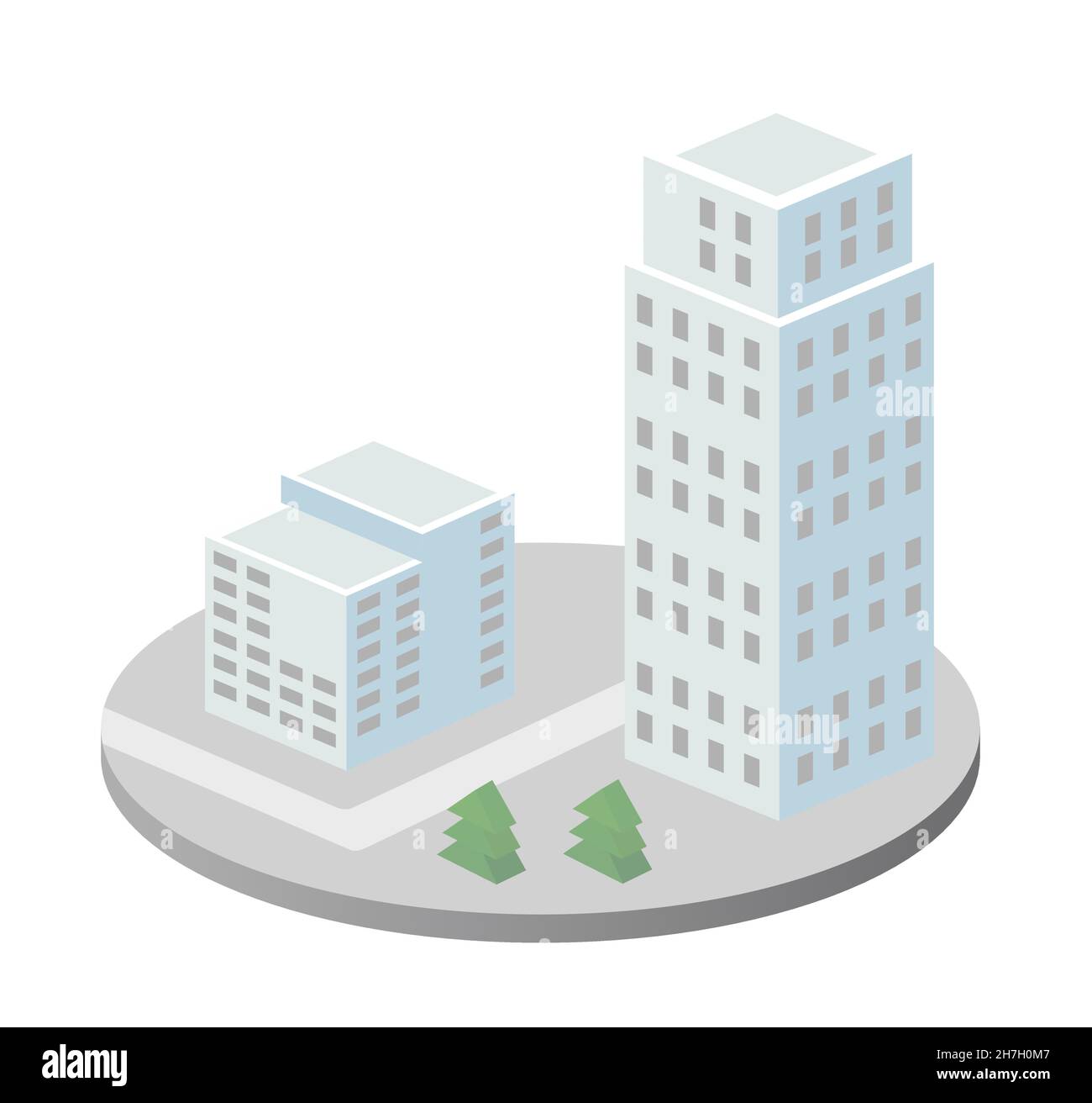 Vector isometric urban architecture single building of the modern Stock ...