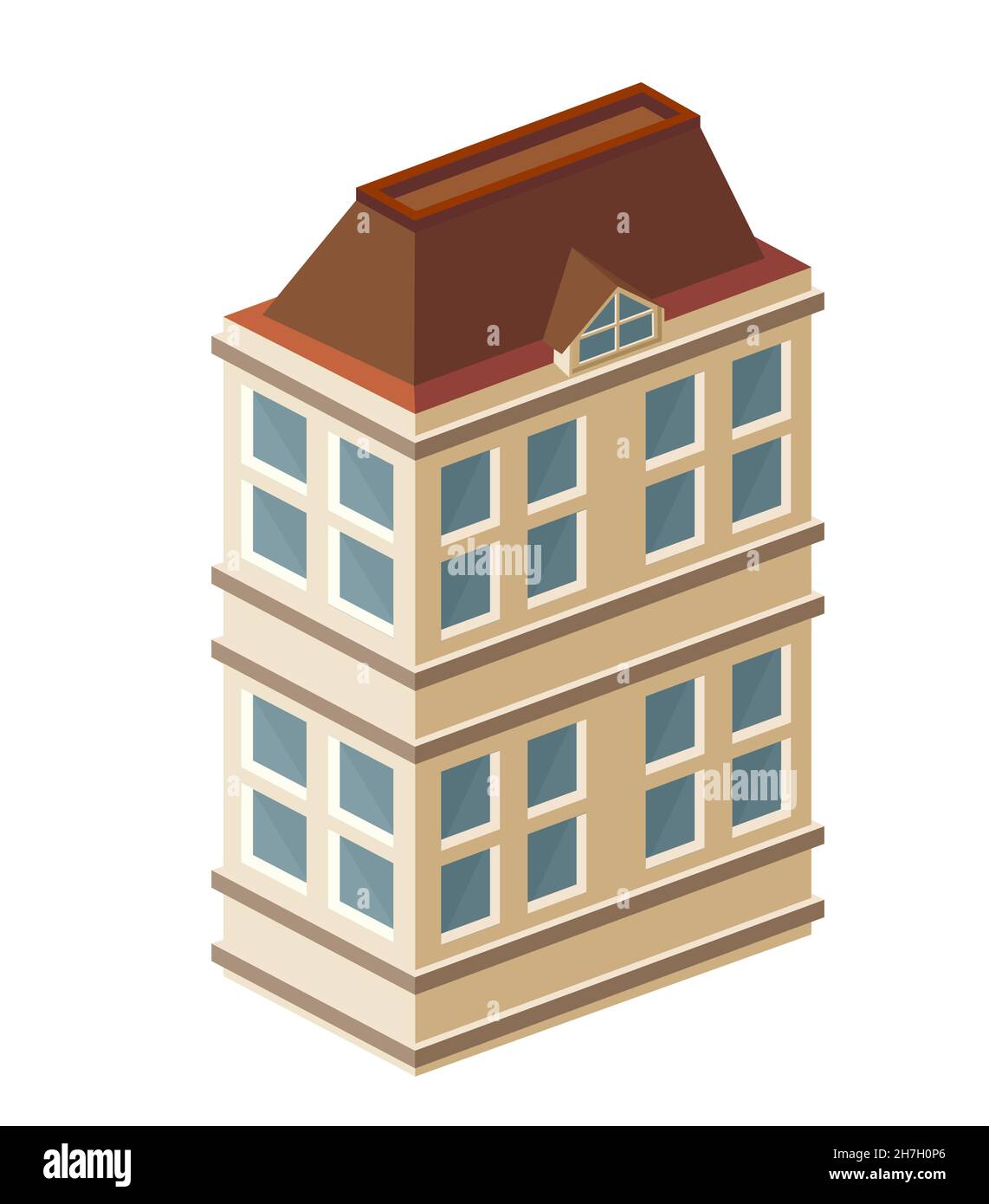 Single historic retro building city house vector facade Stock Vector ...