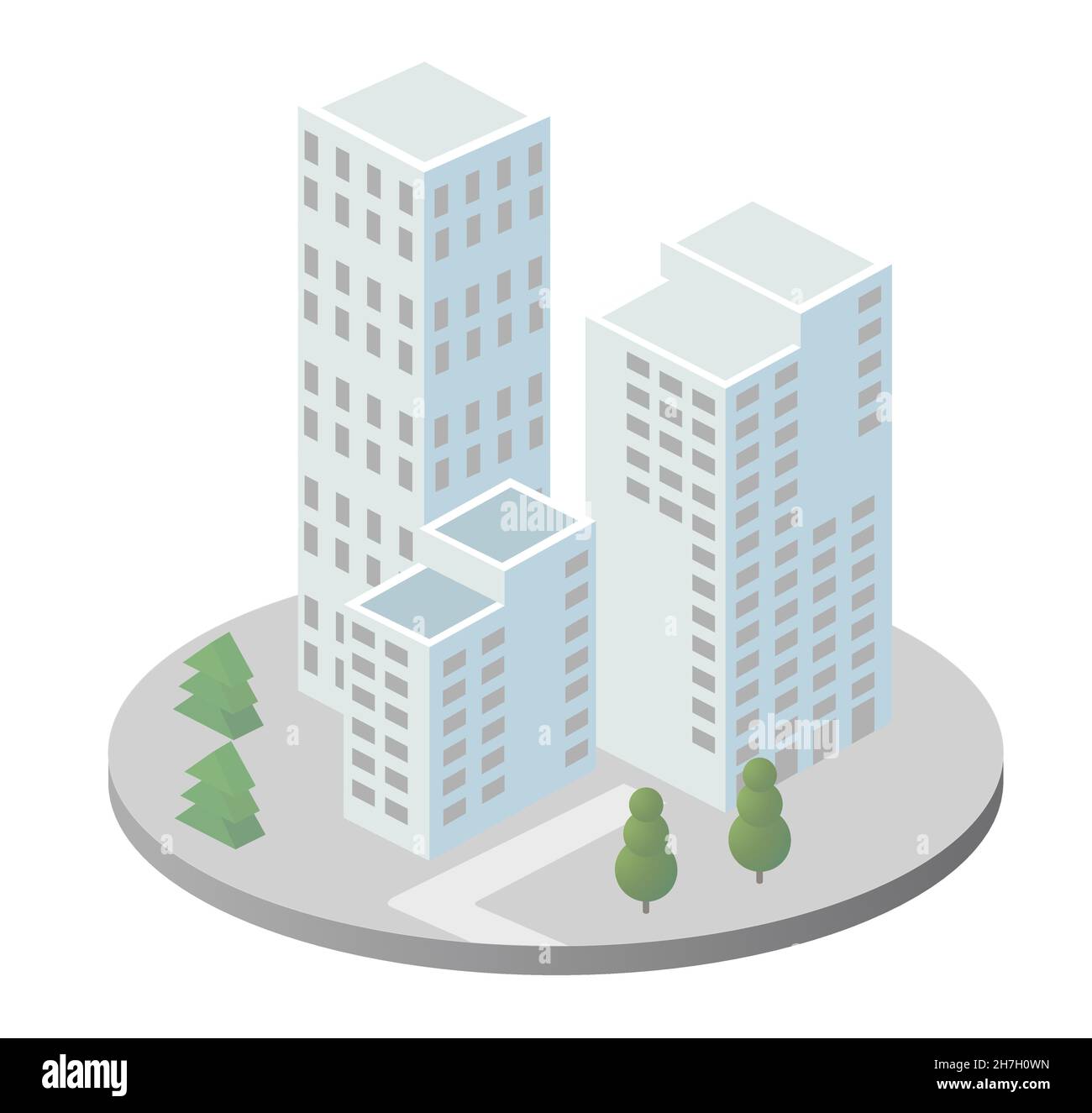 Vector isometric urban architecture single building of the modern Stock ...