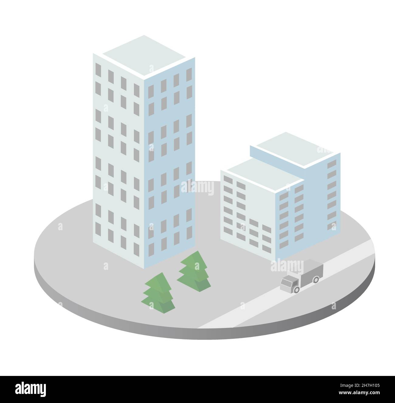 Vector isometric urban architecture single building of the modern Stock ...