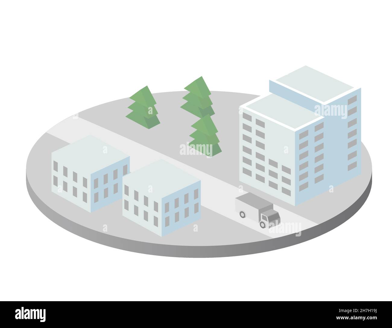 Vector isometric urban architecture single building of the modern Stock ...