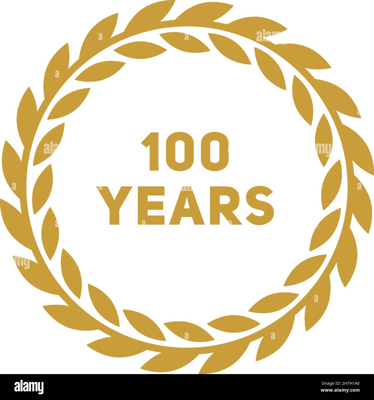 Hundred years badge. Golden laurel wreath sign Stock Vector Image & Art ...