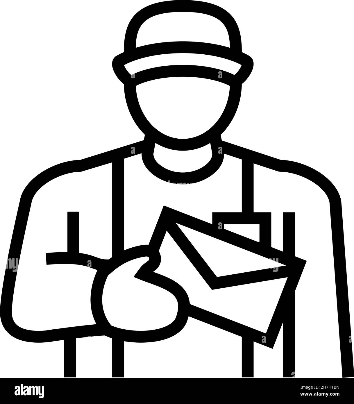 postman worker line icon vector illustration Stock Vector Image & Art ...