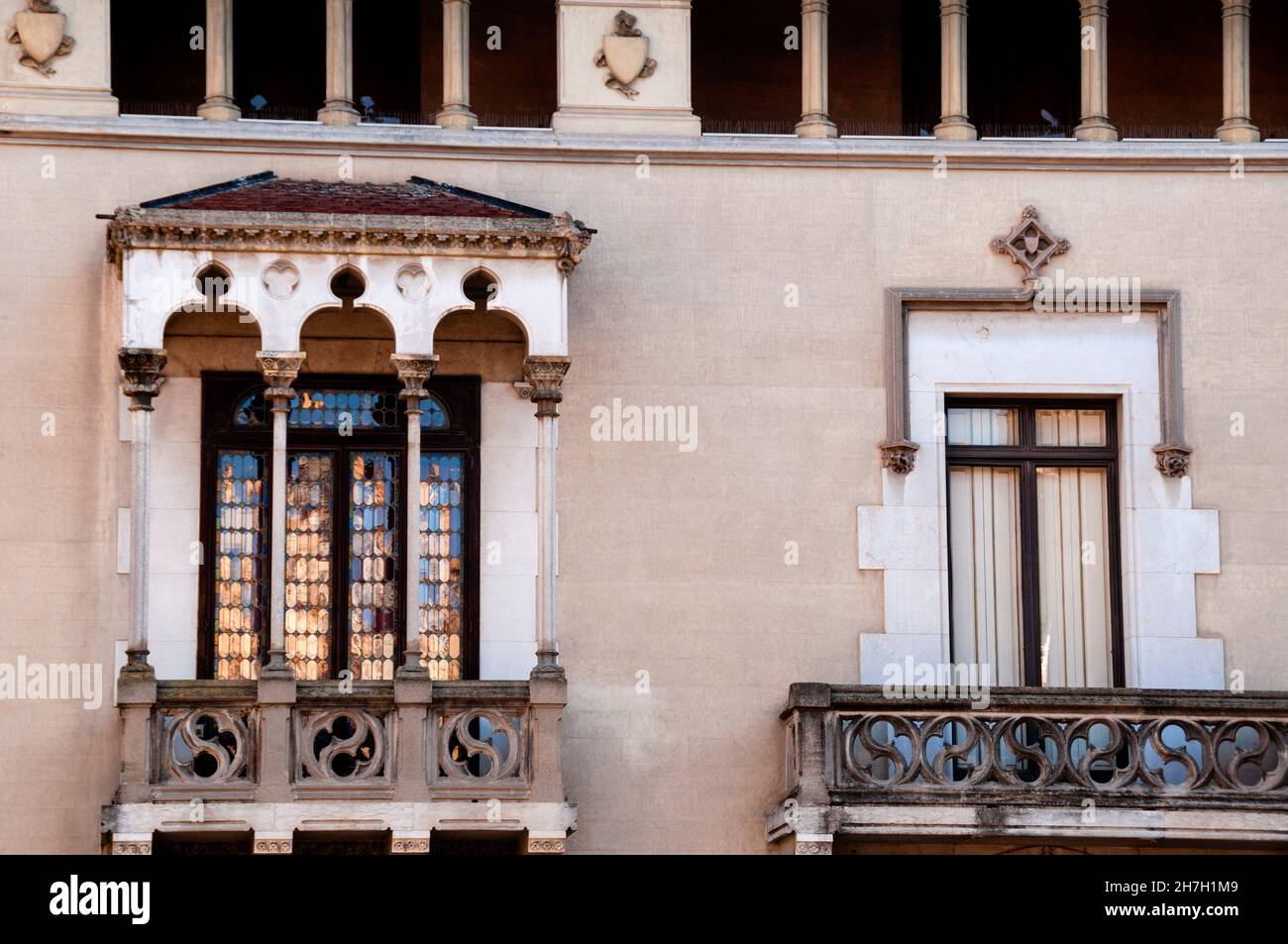 Neo-Gothic historicist style Casa Cusí in Figueres, Spain Stock Photo ...