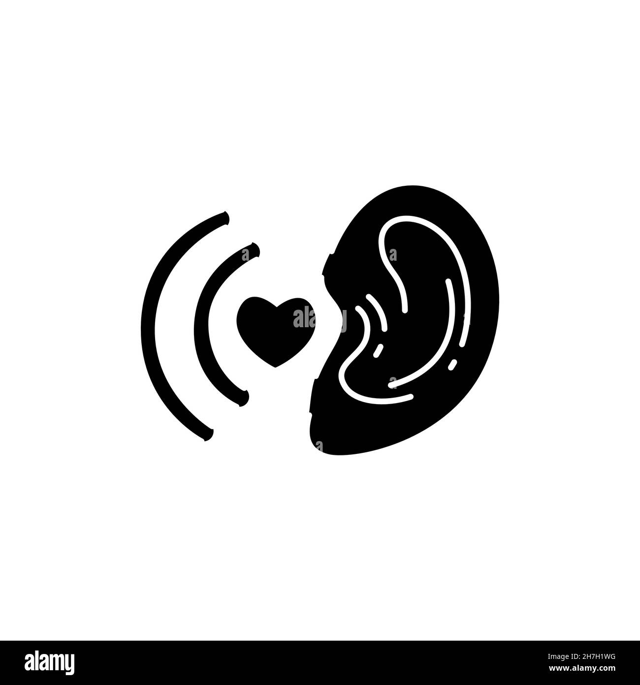 Asmr color line icon. Autonomous sensory meridian response, sound waves ...