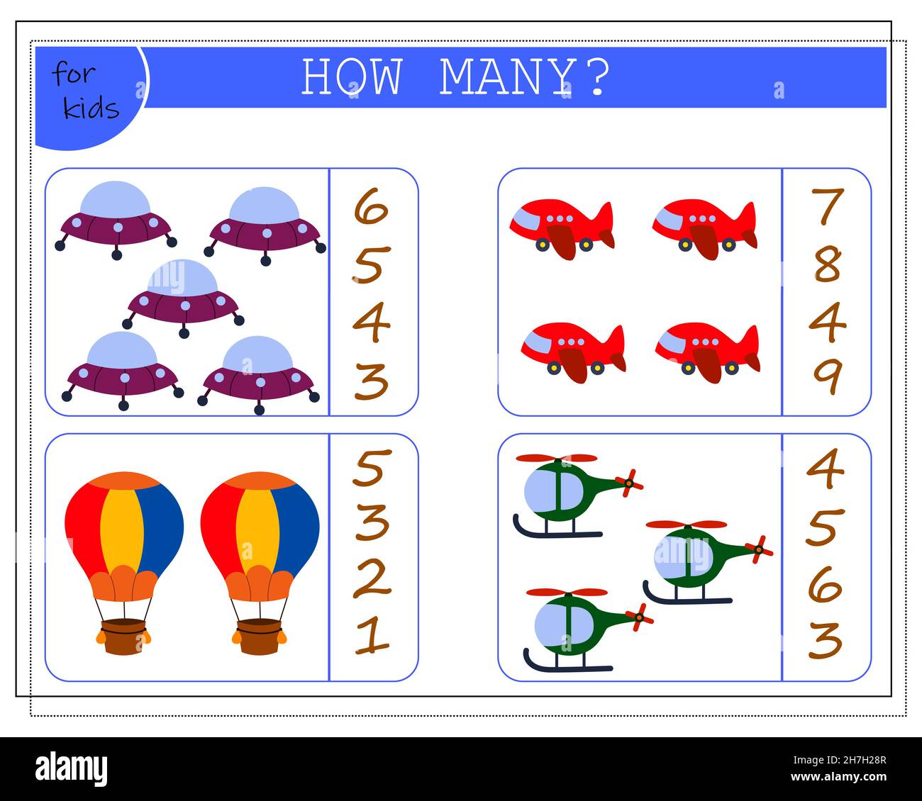 Children's math game, count how many of them. children's toys ...