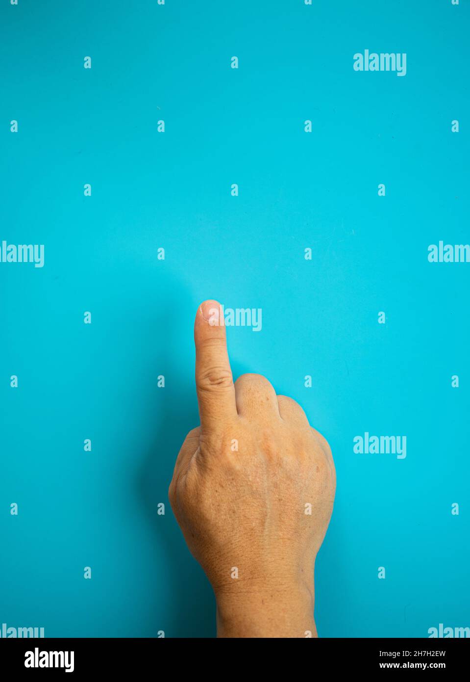 Hand with many actions meaning on the blue background, this action can ...