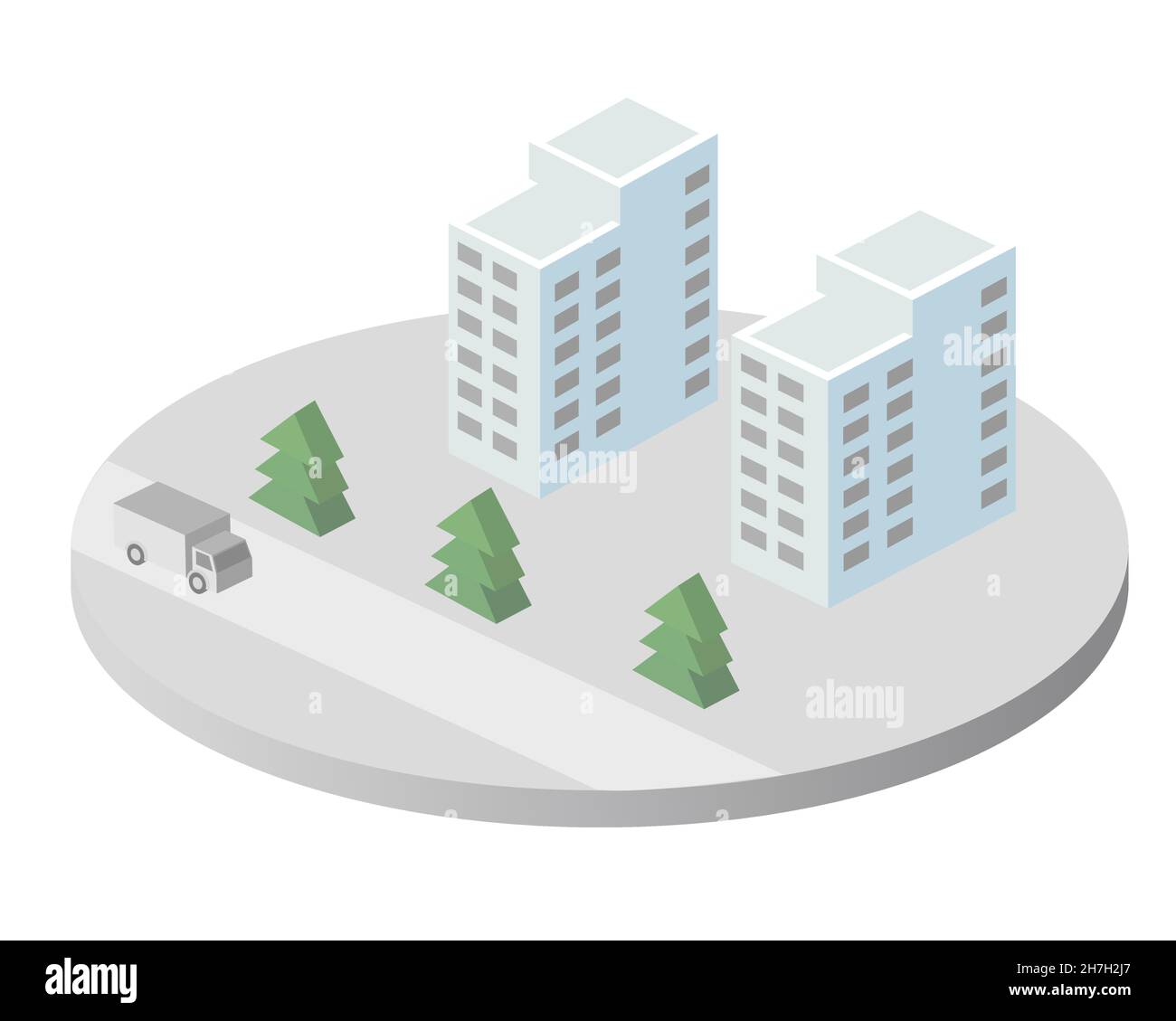 Vector isometric urban architecture single building of the modern Stock ...