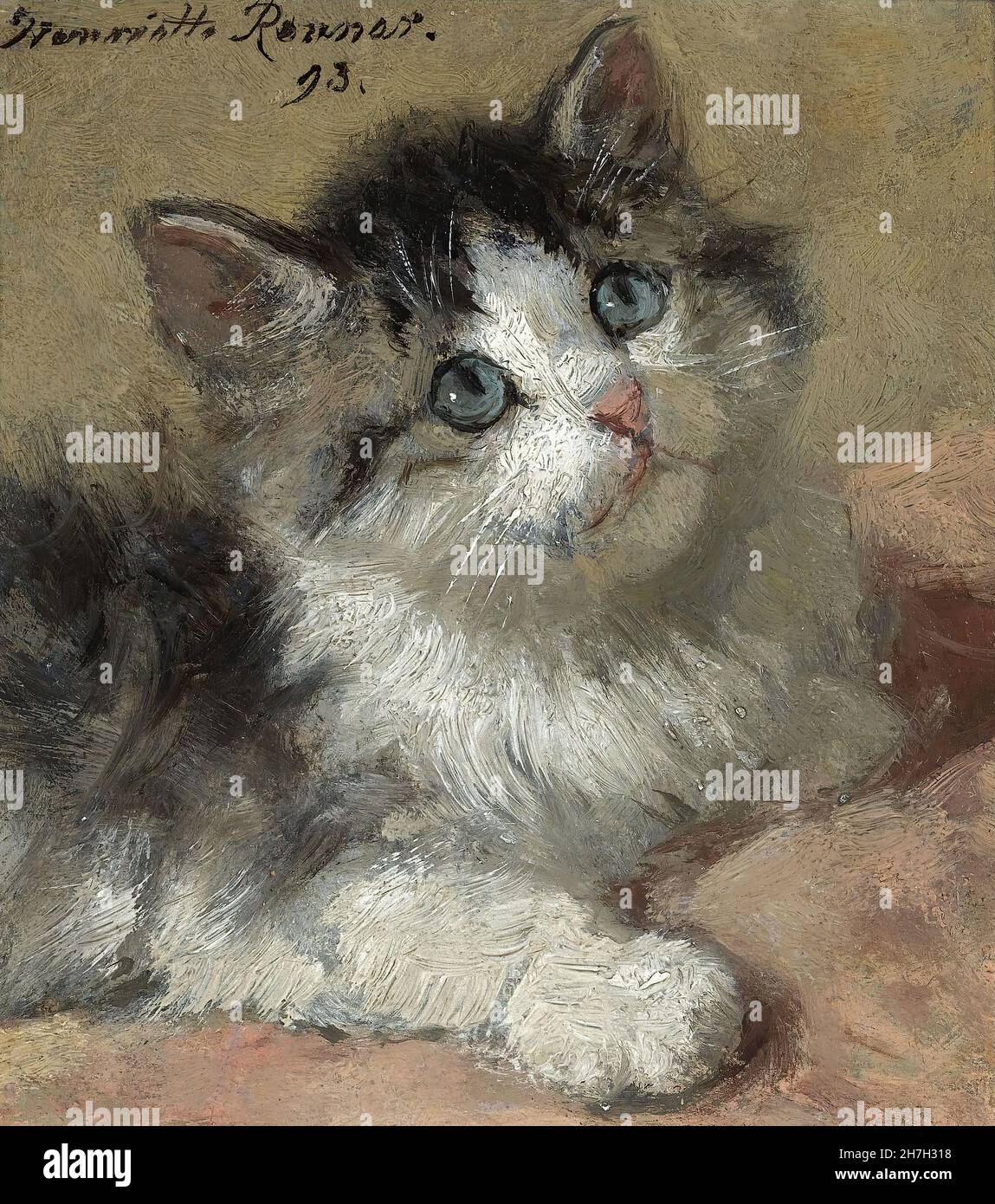 Henriette Ronner-Knip - An Inquisitive Kitten - 1893 Stock Photo - Alamy