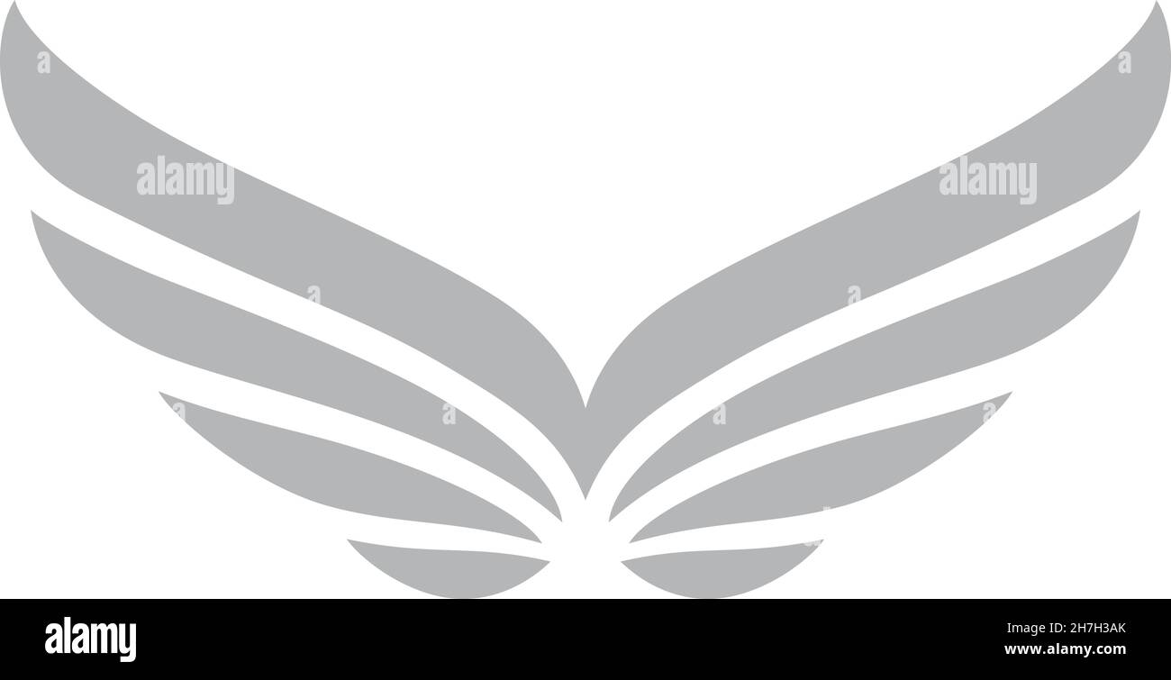Elegant winged logo. Silver bird wings emblem Stock Vector Image & Art ...