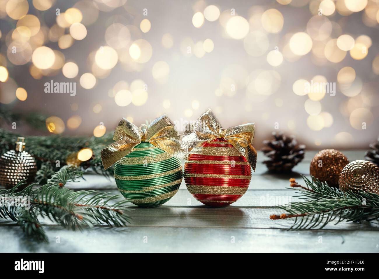 Green Christmas Ornaments Wallpaper