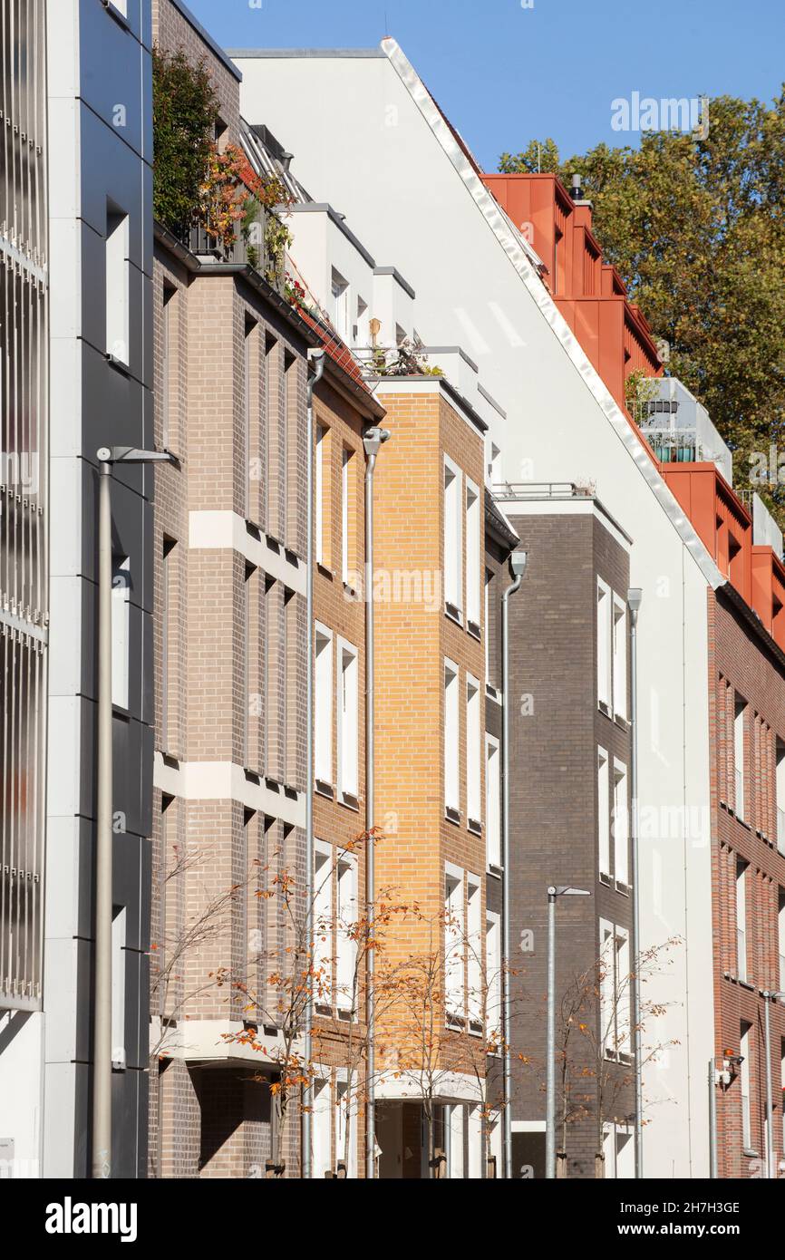 Modern residential buildings, row houses, apartment buildings, Bremen ...