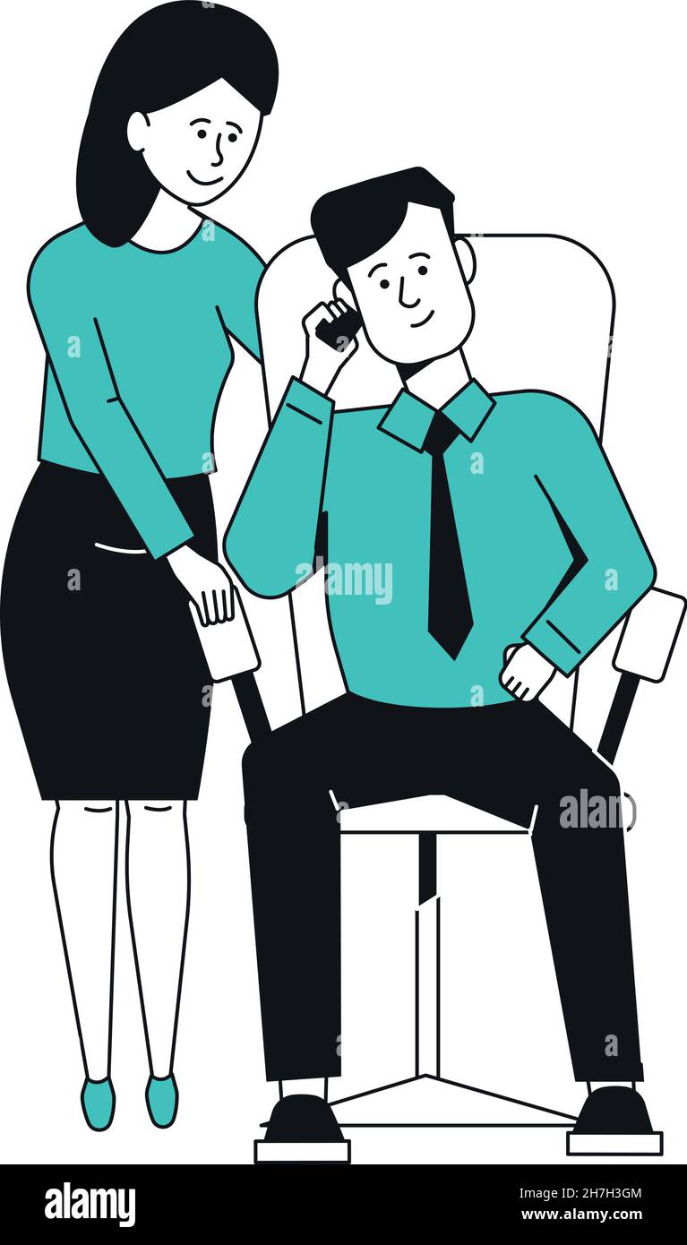 Woman calling meeting Stock Vector Images - Alamy