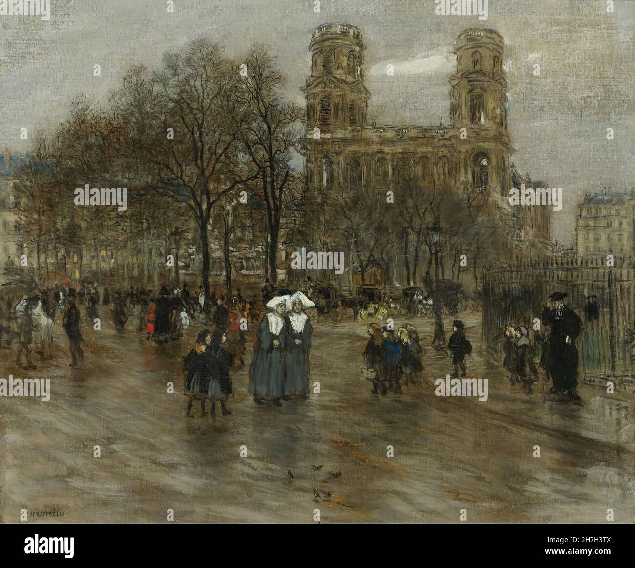 Jean-Francois Raffaelli - St. Sulpice Square - Paris Stock Photo - Alamy