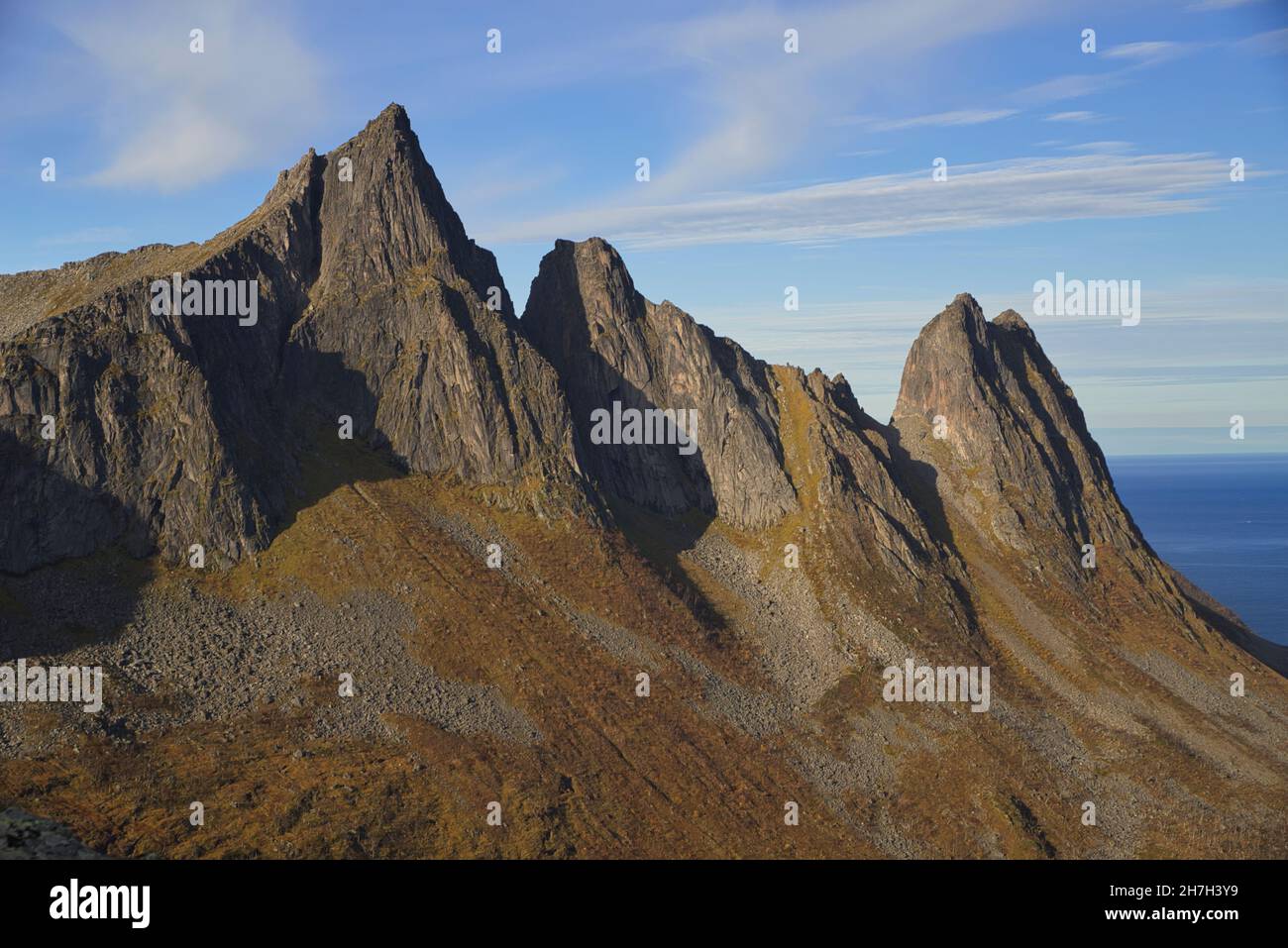 Inste Kongen mountain, Senja island, Troms, Norway Stock Photo - Alamy
