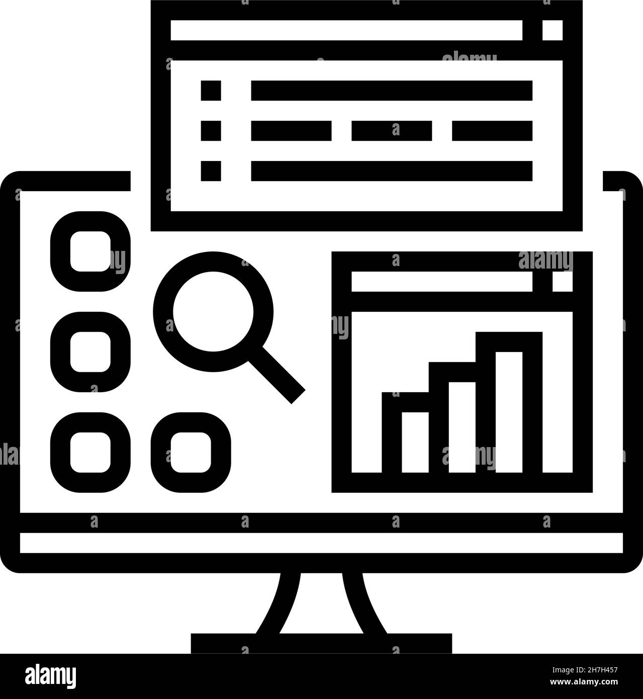 desktop applications line icon vector illustration Stock Vector Image ...
