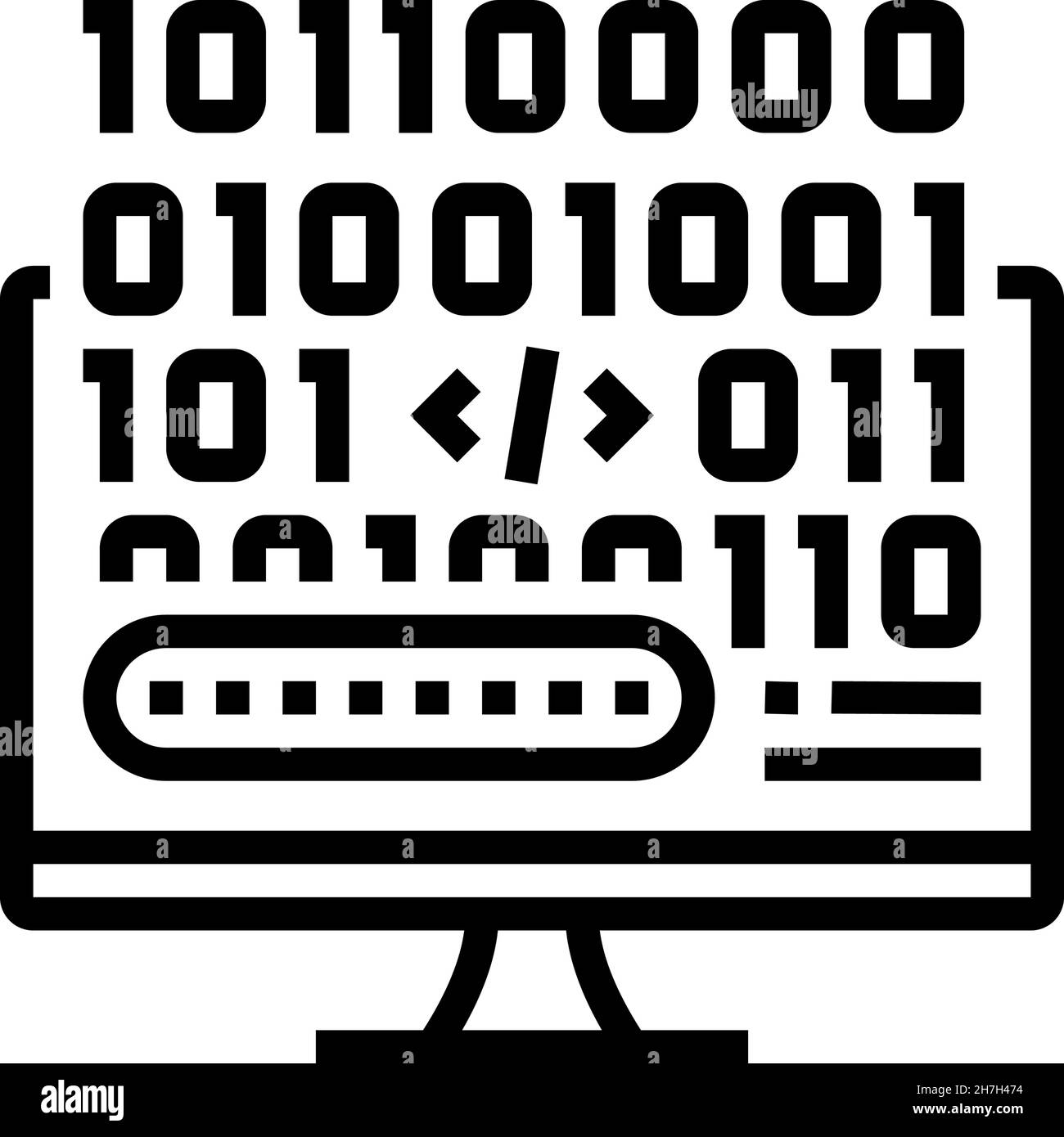 microcode development line icon vector illustration Stock Vector Image ...