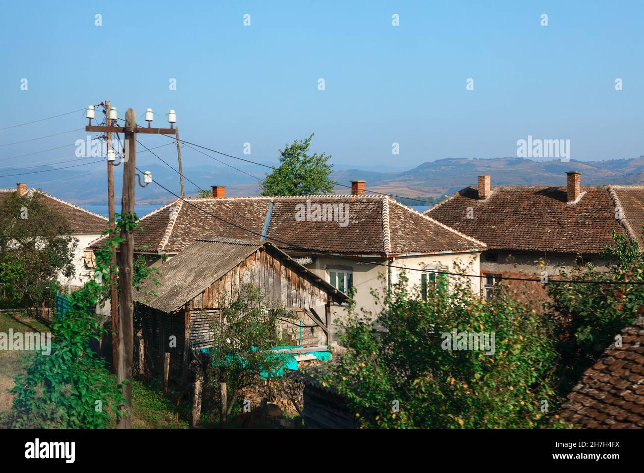 Rustic Houses Serbia . Balkan village with traditional houses . Old ...
