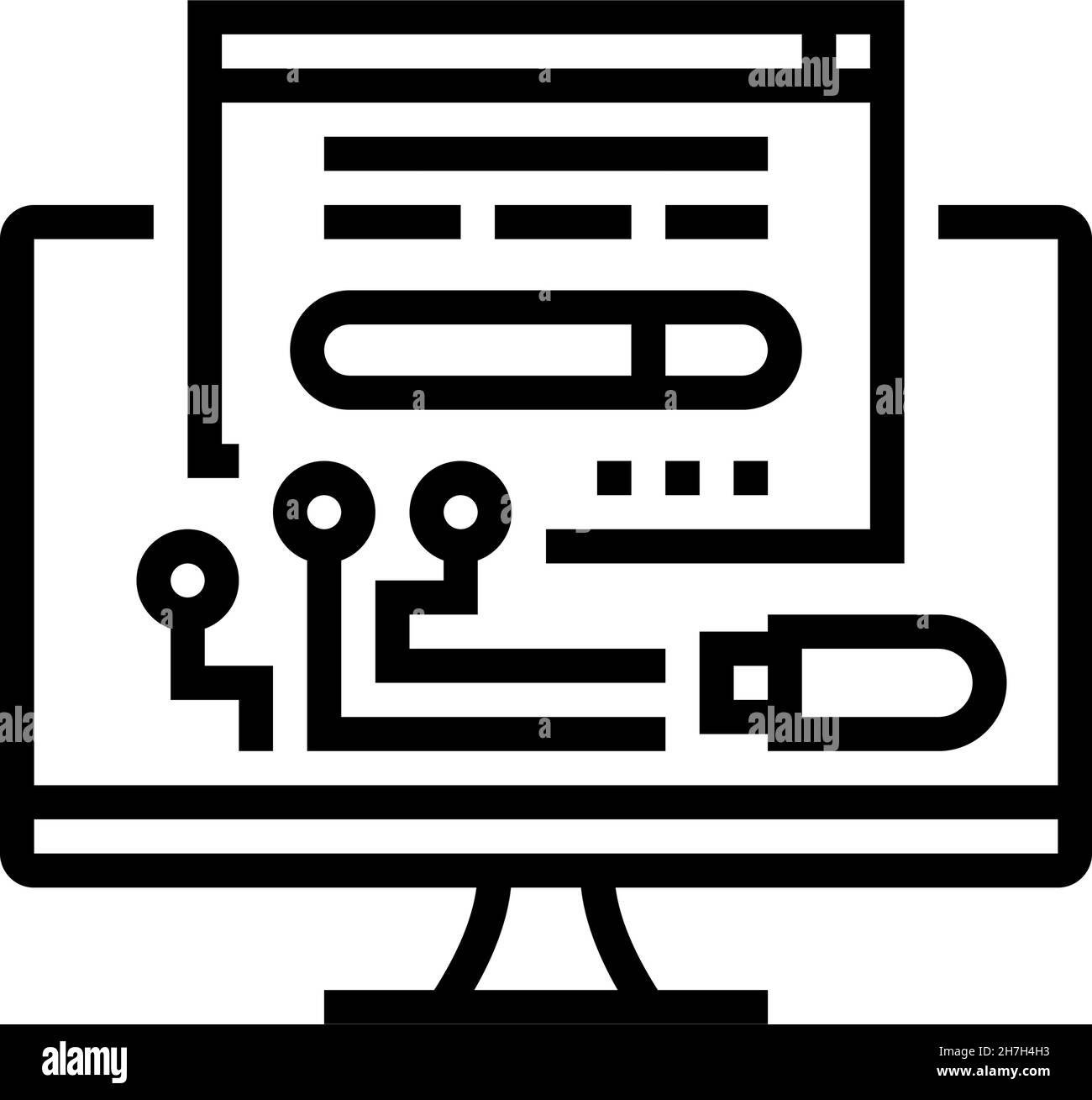 driver software line icon vector illustration Stock Vector Image & Art ...