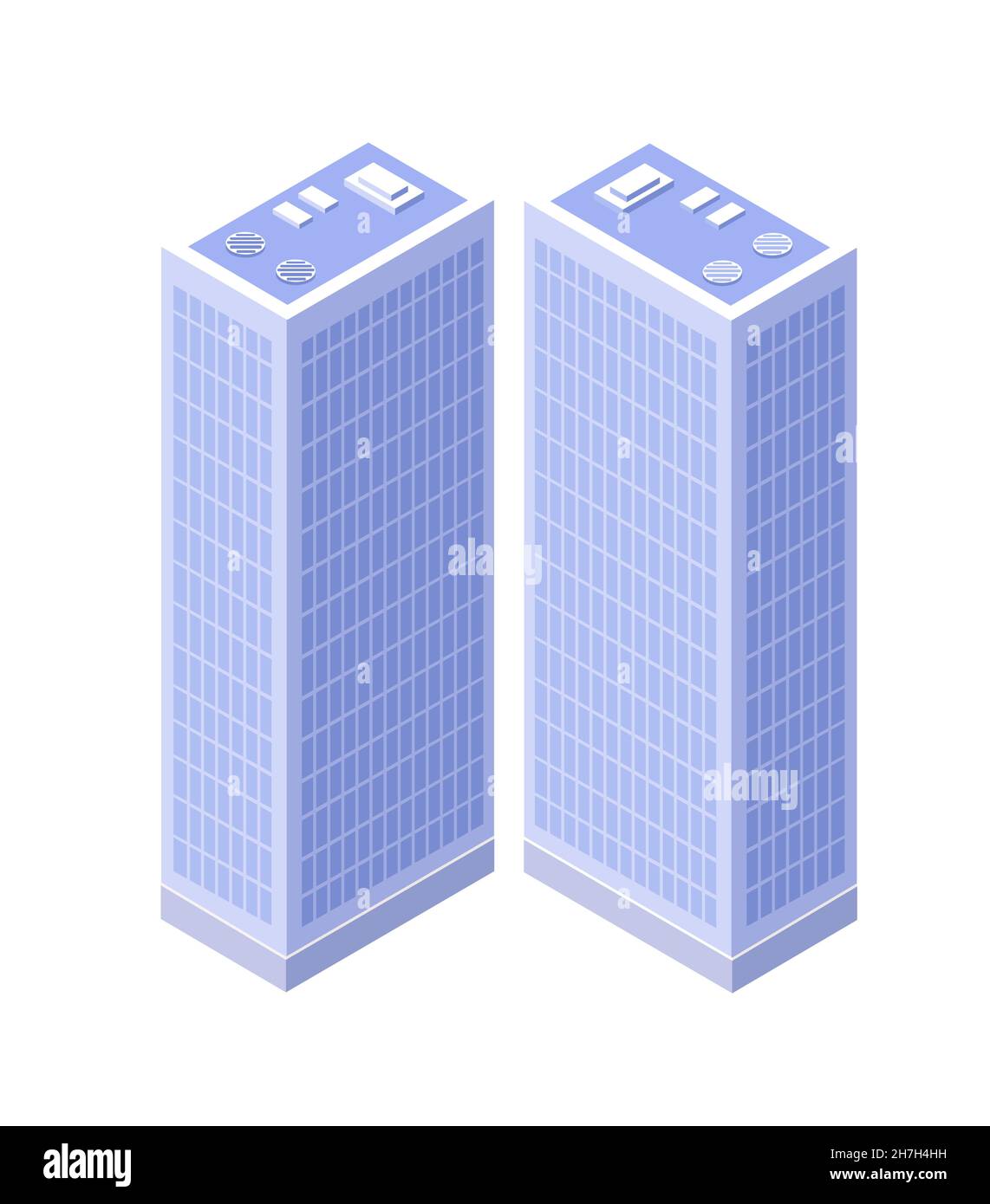 Vector isometric urban architecture single building of the modern Stock ...