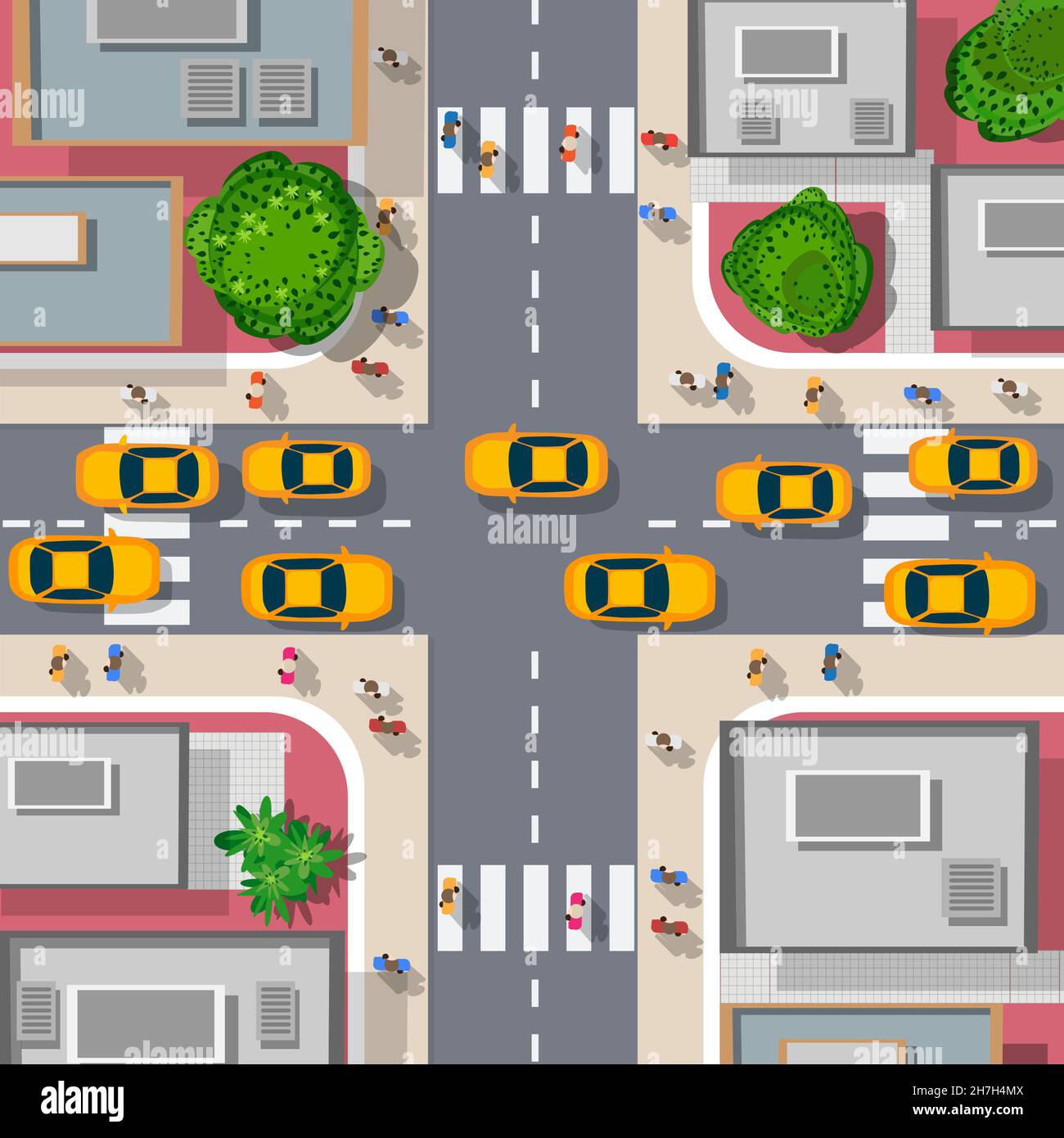 Pedestrians top view Stock Vector Images - Alamy