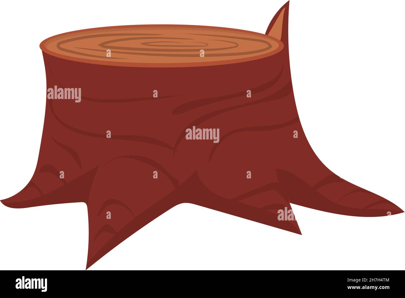 Tree stump icon. Wood trunk in cartoon style. Plant roots Stock Vector ...