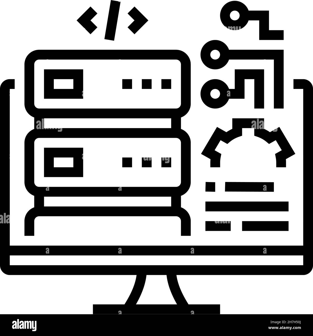 server software line icon vector illustration Stock Vector Image & Art ...