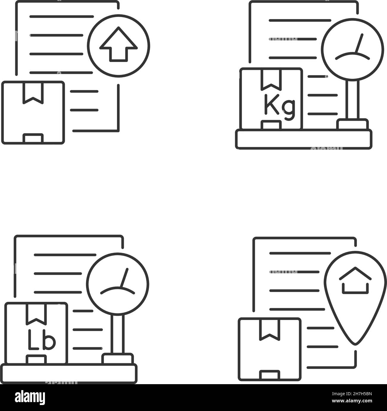 International shipment documents linear icons set Stock Vector Image ...