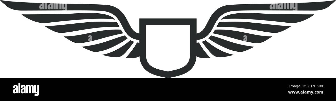 Winged badge. Flight emblem. Logo in vintage style Stock Vector Image ...